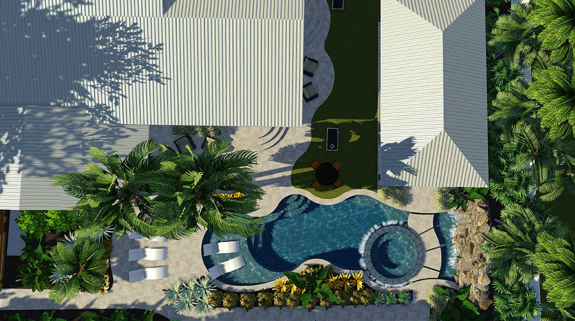 Pool Design Render Examples - Lucas Lagoons Design Pool Designer