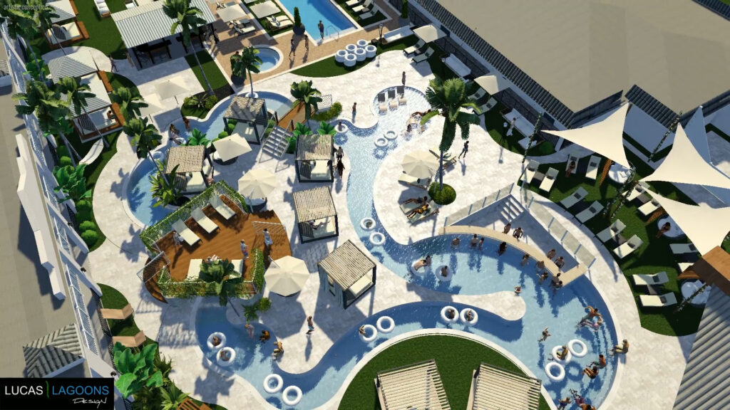 Lazy River Resort Pool Design - Lucas Lagoons Design Pool Designer